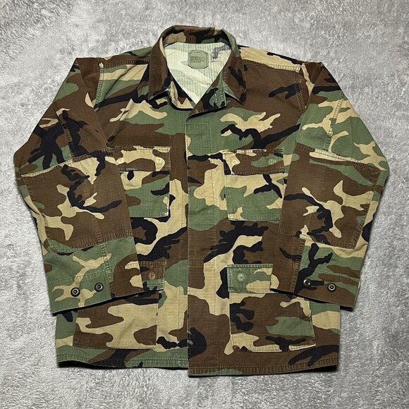 Jackets & Coats | Vintage Coat Hot Weather Woodland Camouflage Combat ...